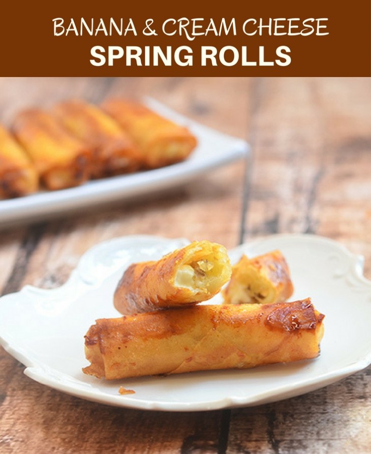 Banana and Cream Cheese Spring Rolls - Onion Rings & Things