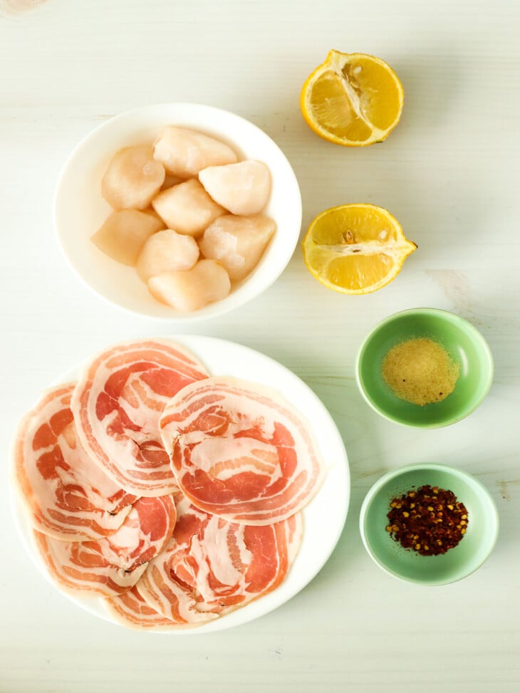 Pancetta-Wrapped Scallops - Onion Rings & Things