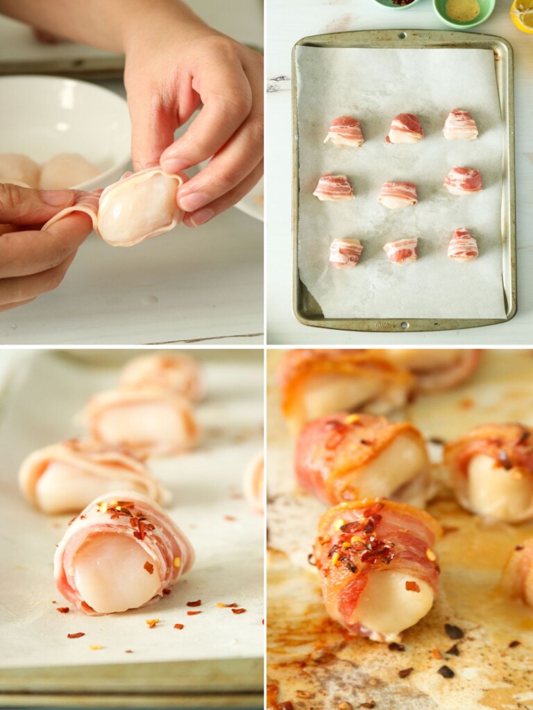 Pancetta-Wrapped Scallops - Onion Rings & Things