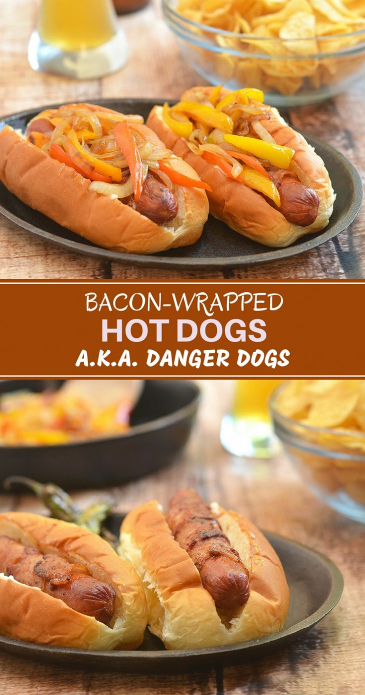 Bacon-Wrapped Hot Dogs A.K.A. Danger Dogs - Onion Rings & Things