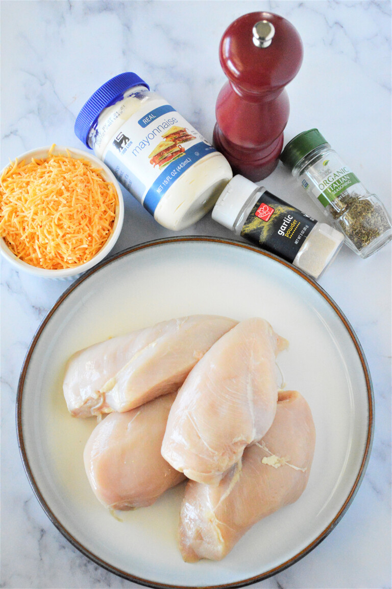 Easy Peasy Cheesy Mayo Chicken - Onion Rings & Things