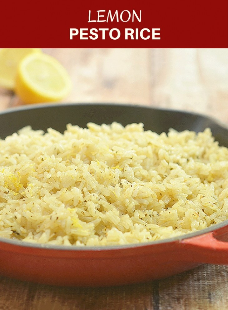 Lemon Pesto Rice - Onion Rings & Things