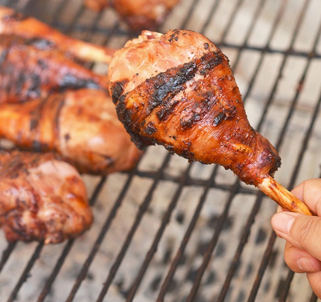 Grilled Turkey Legs (Caveman Pops) - Onion Rings & Things