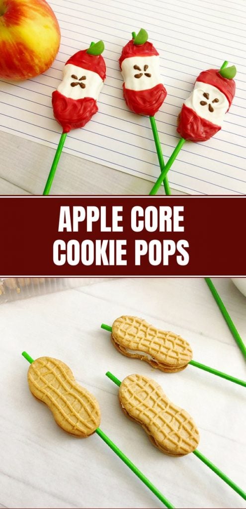 Apple Core Back-to-School Cookie Pops - Onion Rings & Things