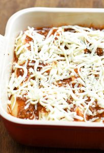 Cheese Stuffed Pasta Shells with Meat Sauce - Onion Rings & Things